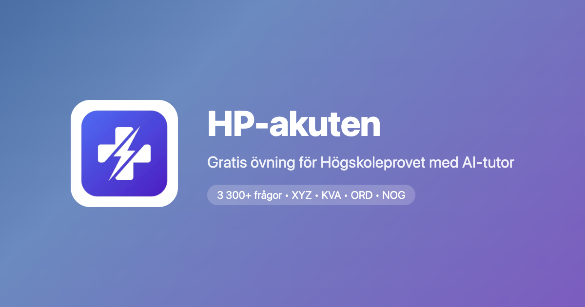 HP-akuten — Gratis övning för Högskoleprovet